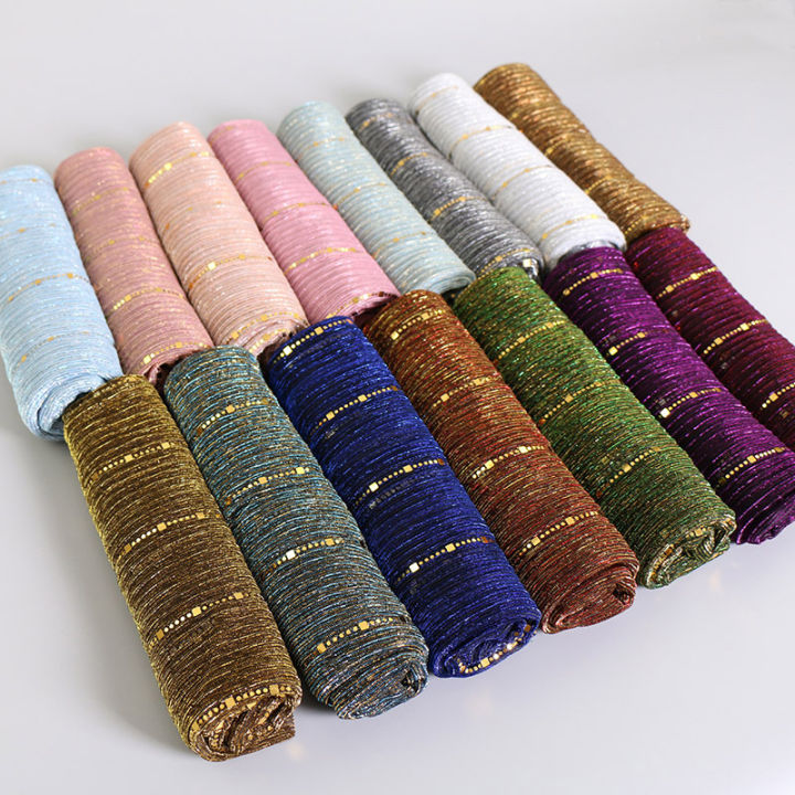Corduroy sequin long scarf for women fashionable and elegant Muslim ...