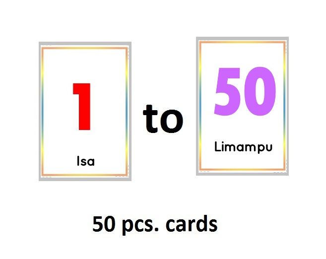 Laminated Flash cards Numbers 1-50 and 51-100 (Filipino)| Educational ...