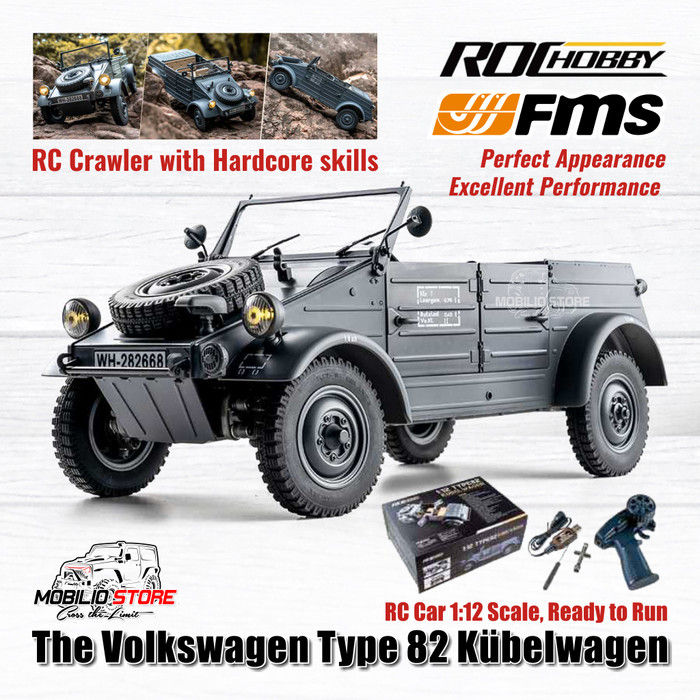 FMS The Volkswagen Type 82 Kubelwagen 1:12 Scale RTR RC Car Crawler ...