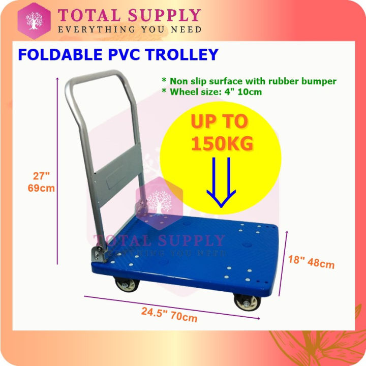 HIGH QUALITY PVC FOLDABLE TROLLEY UP TO 150KG PLASTIK TROLI HAND TRUCK ...