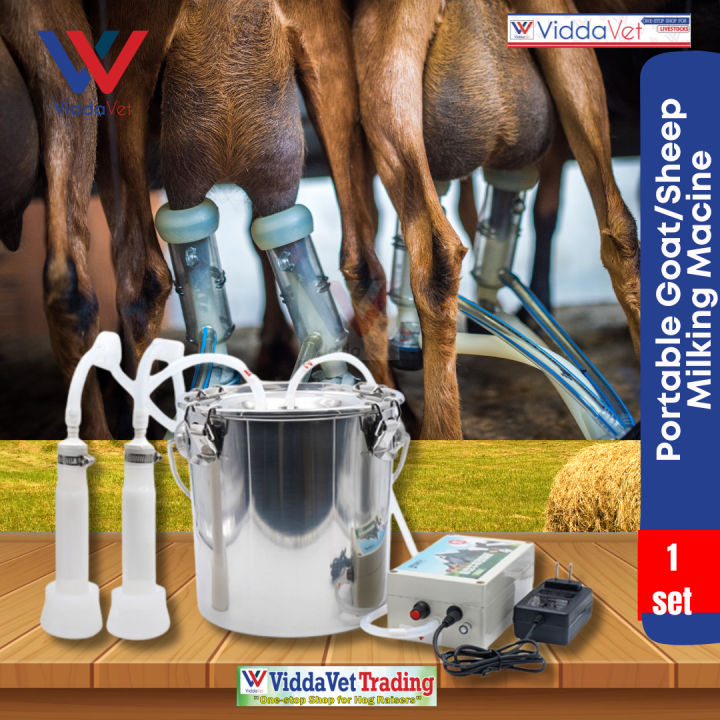 Viddavet Goat Milking Machine 5L Automatic Vacuum Pump Milker Portable for goats and sheep 3L ...