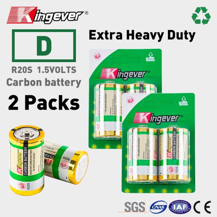 Kingever Extra Heavy Duty Green R20S D Battery 2PCS/Pack | Lazada PH