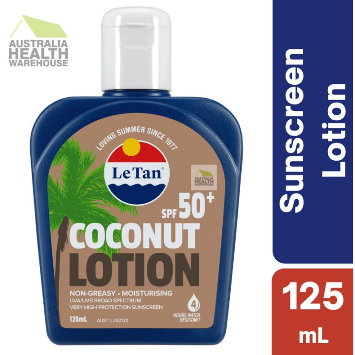 [Expiry: 10/2025] Le Tan SPF 50+ Coconut Sunscreen Lotion 125mL ...
