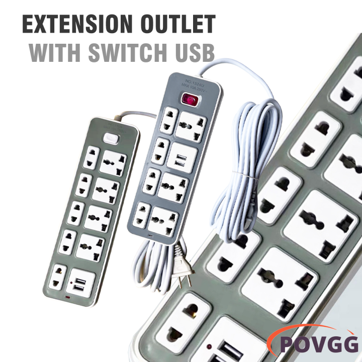 Multifunction Socket With Multiple Universal Socket And 2 Usb Port Outlets Charger Plug