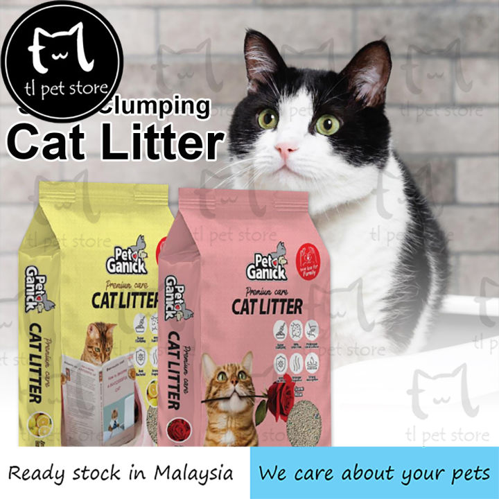 Pasir Kucing Pet Ganick Premium Care Cat Litter 5L Super Fast Clumping ...
