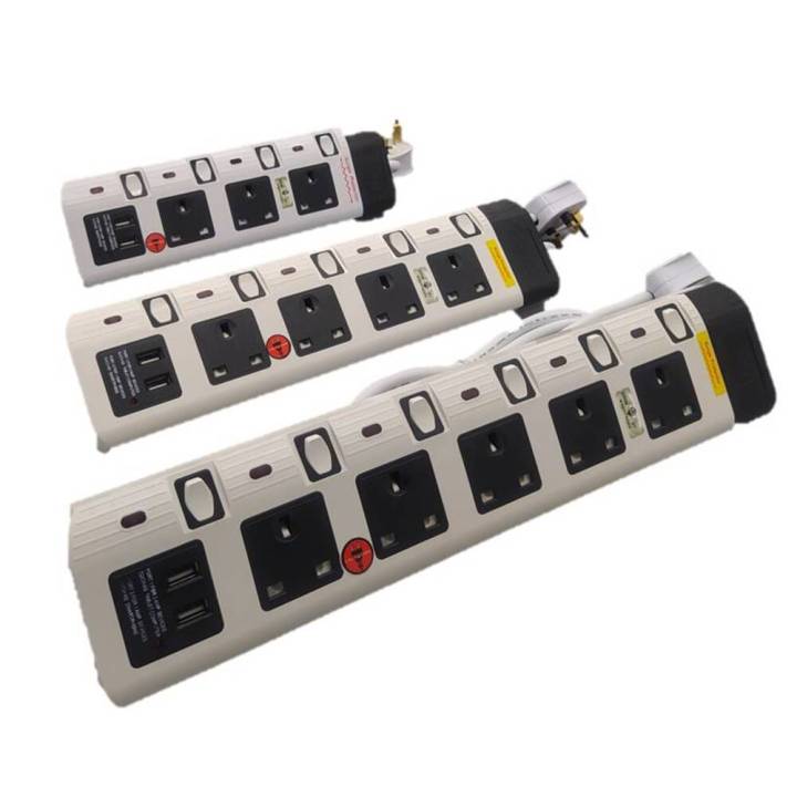 SIRIM APPROVED 3/4/5 Gang Extension Socket Plug With 2 USB Port 3 Meter ...