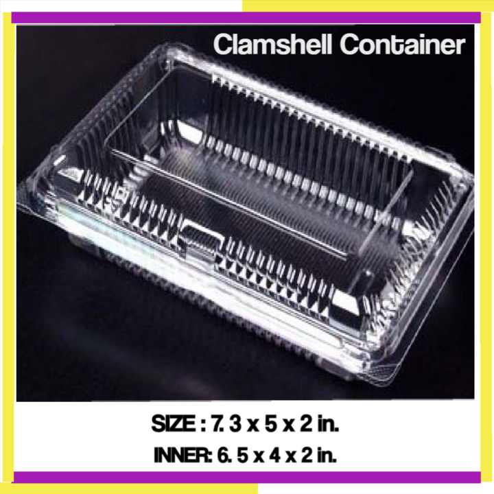 Clamshell Plastic Container Pastry Box Clear Medium PT-5 (500 ml ...