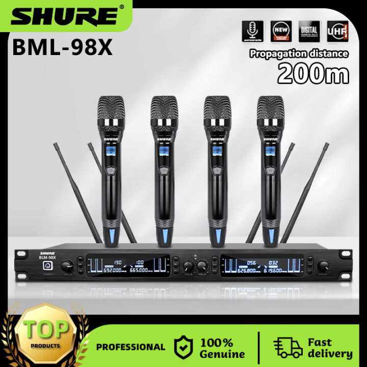 SHURE BML-98X ไมโครโฟนไร้สาย 4 แชนเนล ความถี่ลอยตัว UHF ช่องรายการปรับ ...