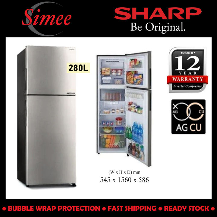 NEW 2023 Sharp Fridge 280L J-Tech Inverter Plasmacluster Refrigerator ...
