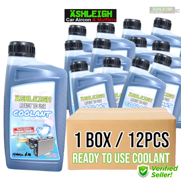 1Box (12pcs) Coolant Ready to use BLUE 1Liter anti-rust antifreeze long ...