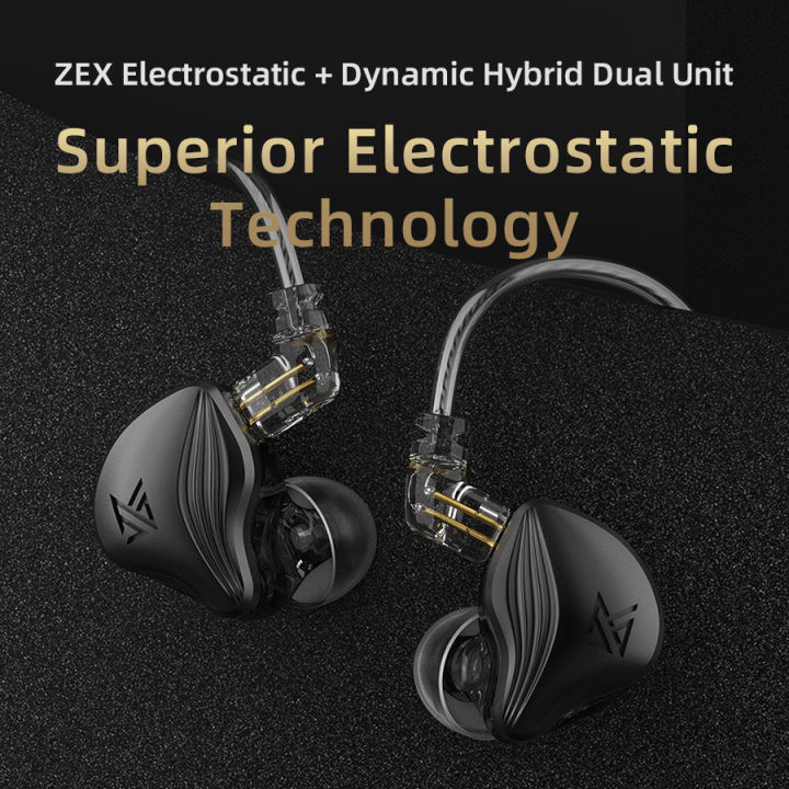 KZ ZEX 1 Electrostatic 1 Dynamic In Ear Monitor Earplugs Detachable ...