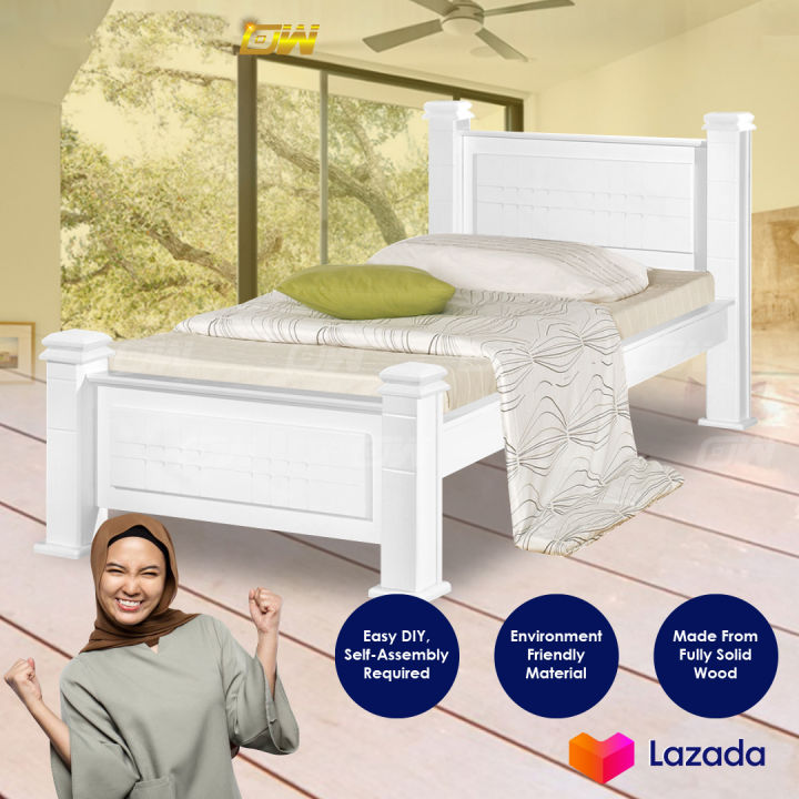 Fully Solid Wood Bed / Wooden Bed Bed / Adult Bedframe / Large Bed ...
