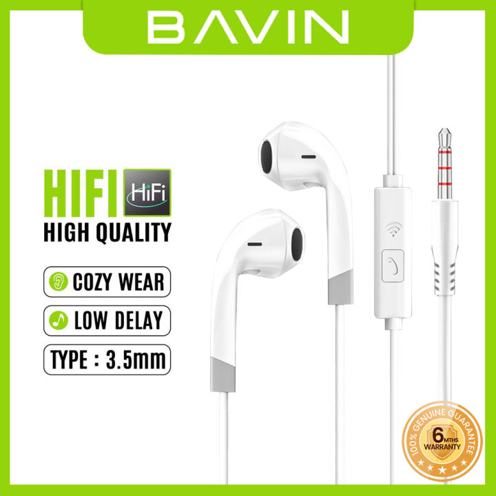 BAVIN HX850 In-Ear Headphone HiFi Sound Quality Built In HD Mic ...