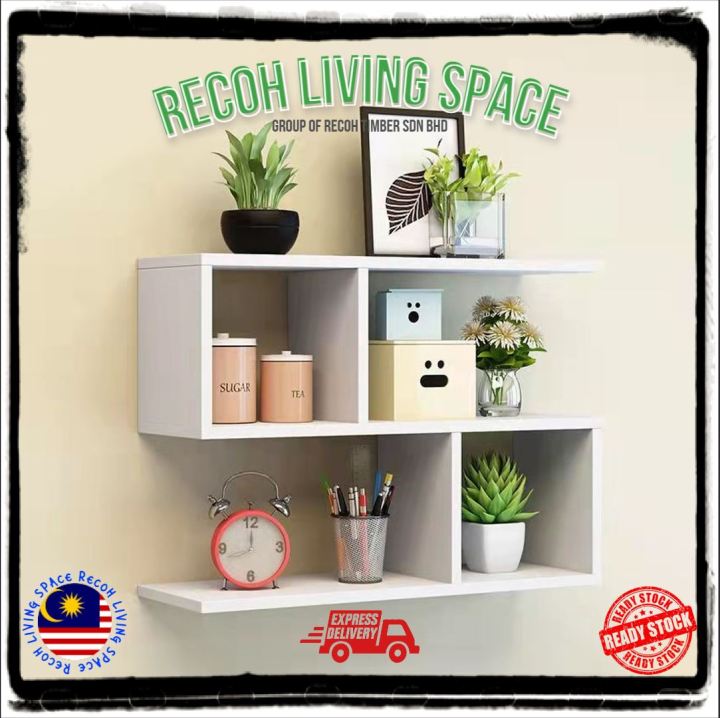 Recoh_Wall Shelf Rack Organiser Wall Decoration Modern Hanging Shelf ...
