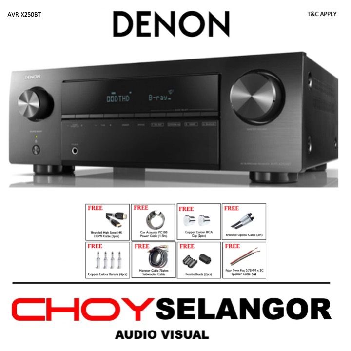 Denon AVR-X250BT 5.1 Ch. 4K Ultra HD AV Receiver with Bluetooth | Lazada