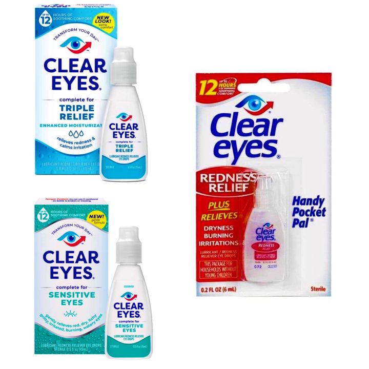 Clear Eyes / Eye Drops / For Redness, Sensitive & Tripple Action Relief ...