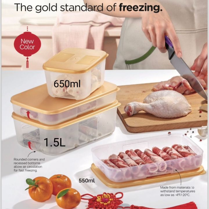 Tupperware Freezermate Set (Red / Purple) - 650ml / 550ml / 1.5L / 2.3L / 3.1L | Lazada