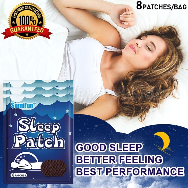 8PCS Sumifun Sleep Patch Anxiety Essential Oil Relieve Headache Stress Plaster Improve Insomnia ...