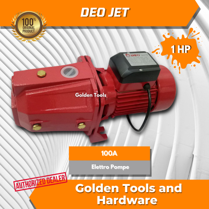 DEO JET-100A Electric Water Pump Shallow Well 1 HP [GOLDEN | DWP] | Lazada PH