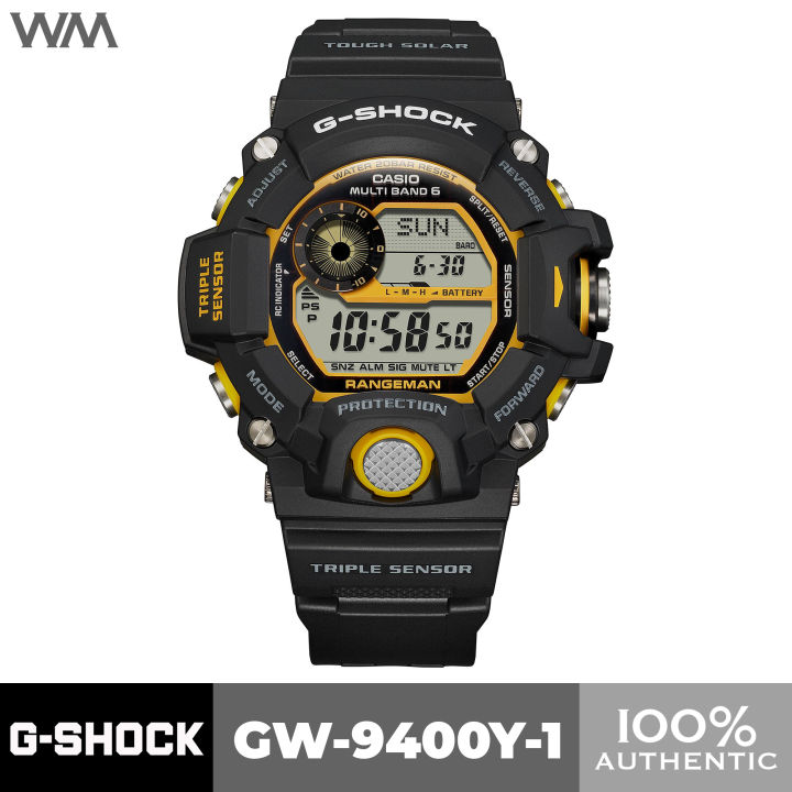 Casio G-SHOCK Master of G-LAND Rangeman Black and Yellow Triple Sensor ...