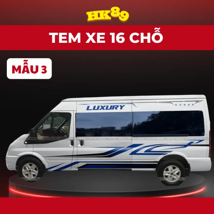 Tem dán xe FORD TRANSIT LUXURY 16 chỗ màu xanh - Mẫu 3 | Lazada.vn