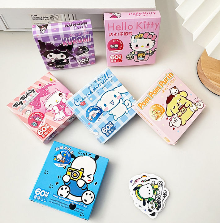 60Pcs Hello Kitty Kuromi Cinnamoroll Pochacco Stickers for Kids Girls ...