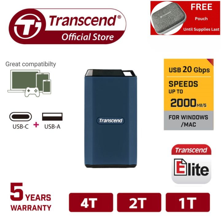 Transcend ESD410C Type A , Type C Portable SSD| 1TB, 2TB, 4TB | USB ...