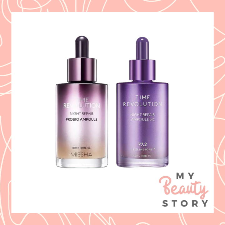 Missha Time Revolution Night Repair Ampoule (Probio or 5X) 50ml | Lazada PH