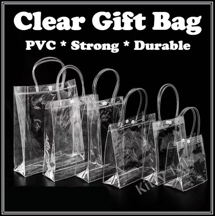 23 Different Size PVC Clear Bag Transparent With Handle Plastic Tote ...