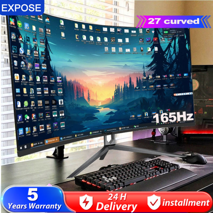 Monitor 27 Inch 165Hz Curved Monitor Expose Gaming PC Desktop IPS ...