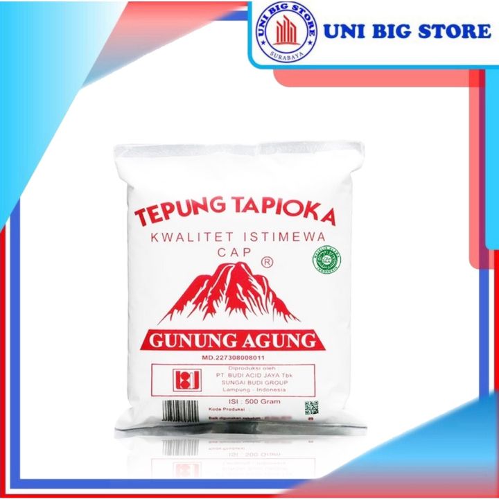 Tepung Tapioka Kanji Sagu Cap Gunung Agung Merah 500 gr Rose Brand ...