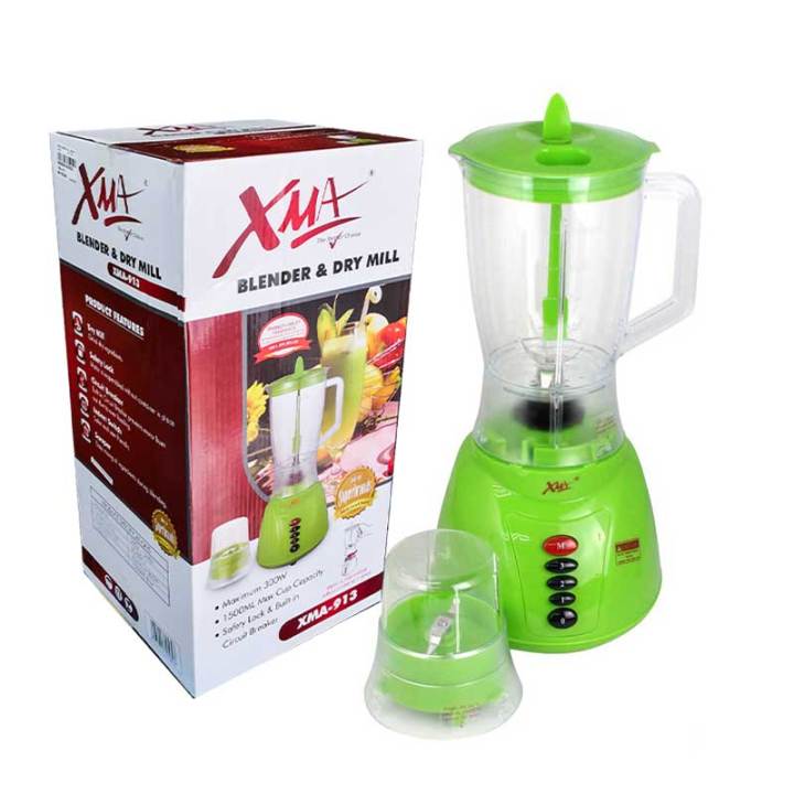 XMA Blender XMA-913 300W 1.5L Plastic Jar + Dry Mill With Safety Lock ...