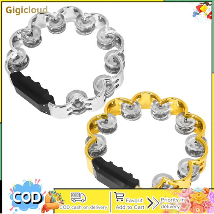Hand Held Tambourine Ring Metal Jingles Percussion Instrument Hand ...