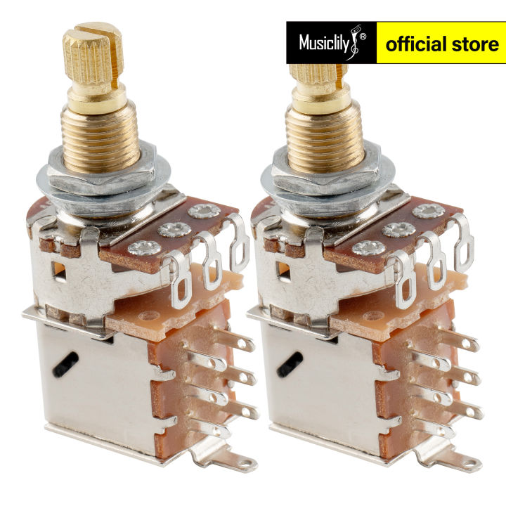 Musiclily Pro A500K Full Brass Metric Coarse 18-Spline Split Shaft Pots ...