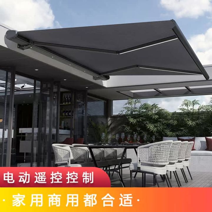 Electric retractable awning outdoor villa courtyard terrace balcony ...