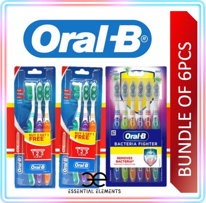 ORAL B [BUNDLE OF 6PCS] TOOTHBRUSH Oral-B All Rounder 123 Clean ...