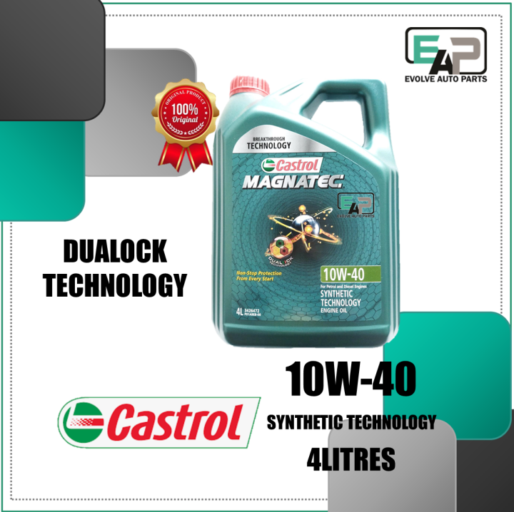 CASTROL MAGNATEC DUALOCK 10W-40 SYNTHETIC TECHNOLOGY ENGINE OIL 4L | Lazada