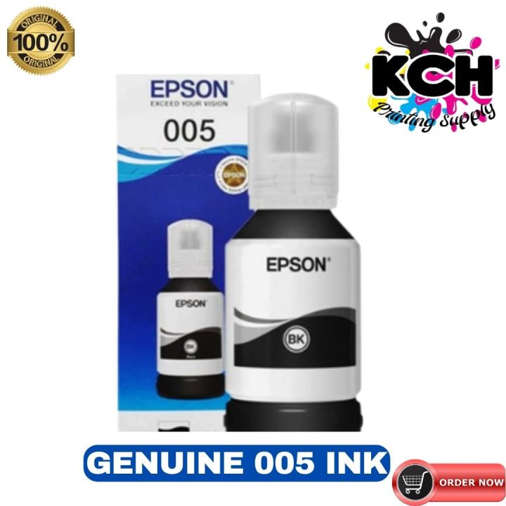 100% Original Epson 005 Inks (High Capacity Black) 120ml for Printers ...