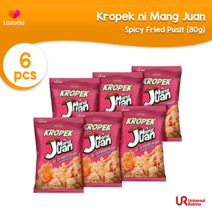 [BUNDLE OF 6] Kropek ni Mang Juan Spicy Fried Pusit 80g | Lazada PH