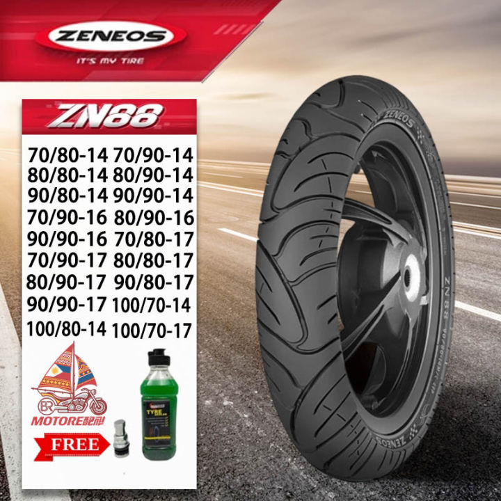 Zeneos ZN88/87 Motorcycle Tire Rim 14&17 (Tubeless) FREE SEALANT AND ...
