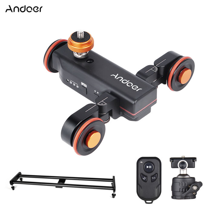 Andoer Camera Video Dolly Slider Kit with 3-wheel Auto Dolly Car 3 ...