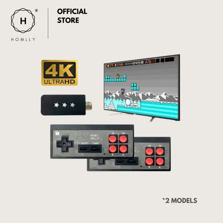 Homlly 4K Retro Video 600 Game Console with Wireless Controller ...