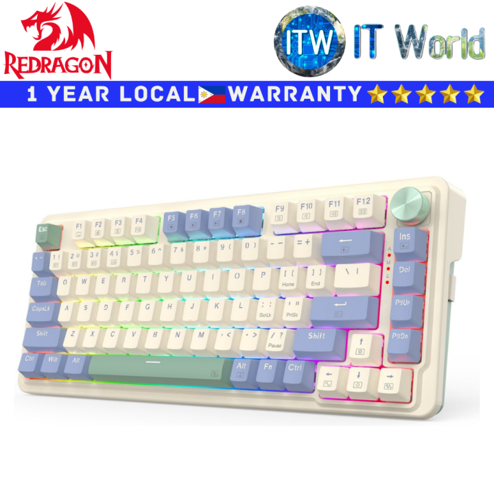 Itw | Redragon Gaming Mechanical Wireless Keyboard K673 Ucal Pro 75% Gasket 3 modes connection ...