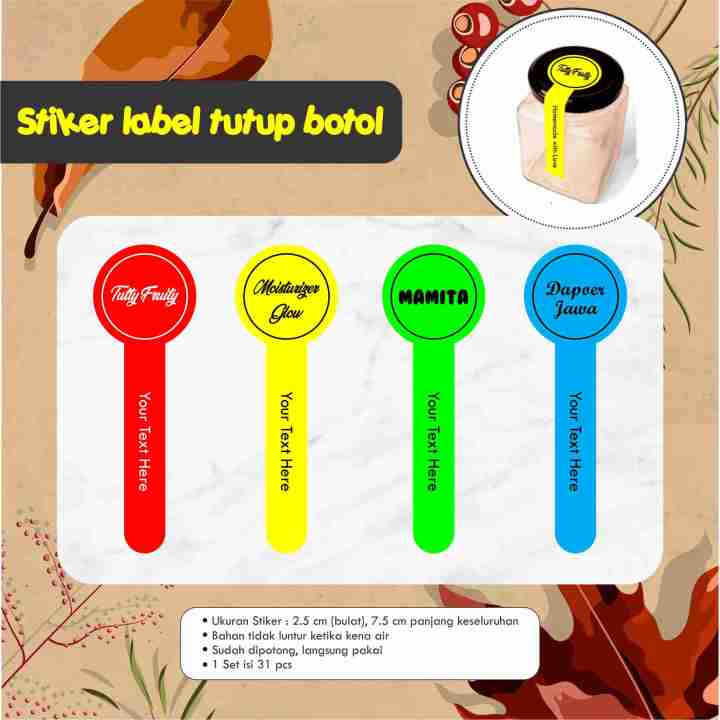 Stiker label tutup botol / Seal Botol minum | Lazada Indonesia