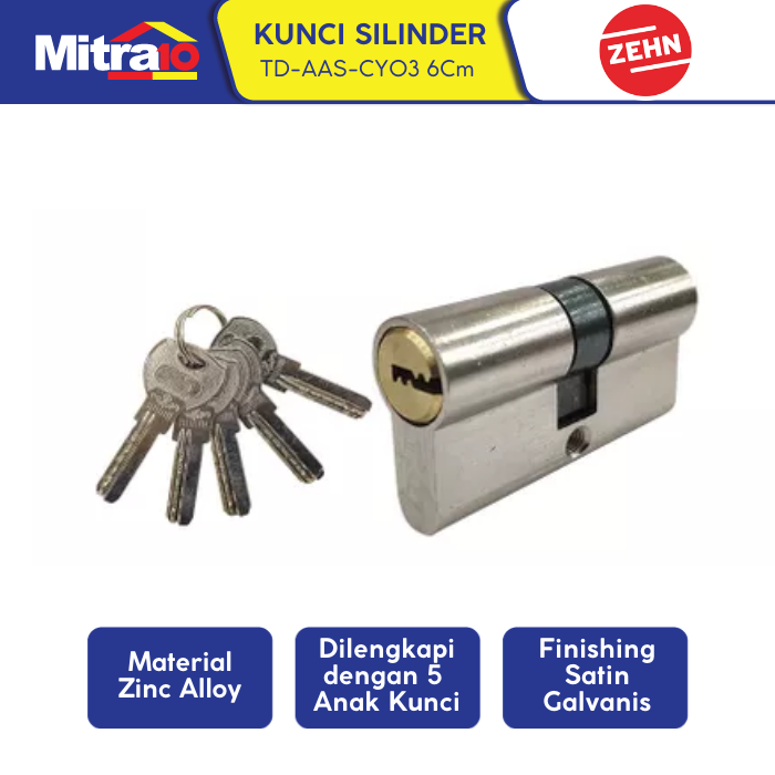 Zehn Kunci Silinder Besi Kuningan TD-AAS-CY03 6 Cm | Lazada Indonesia