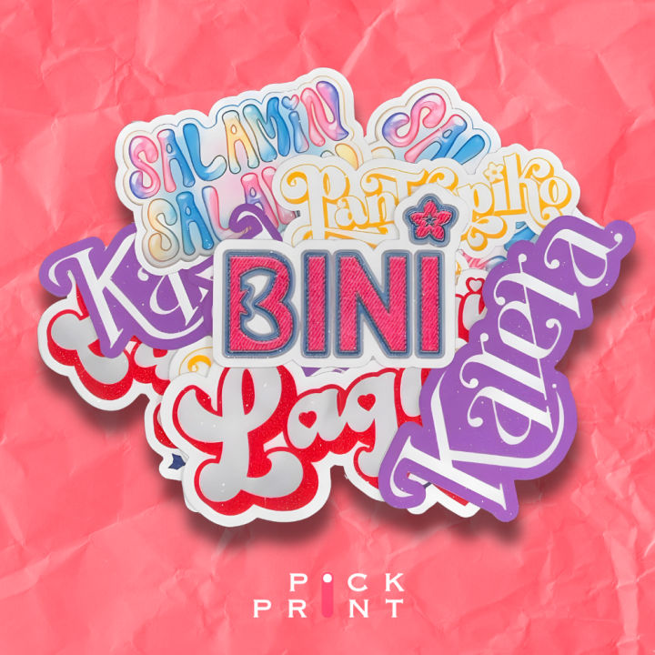 BINI PH GLITERRY WATERPROOF & SCRATCHPROOF STICKERS | For Tumbler ...