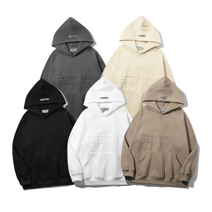 FOG FEAR OF GOD Double Line ESSENTIALS Embossed Embossed Hoodie ...