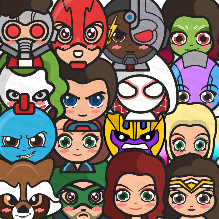 Marvel DC Chibi Waterproof Stickers Laptop | Luggage | Car | Motorcycle ...