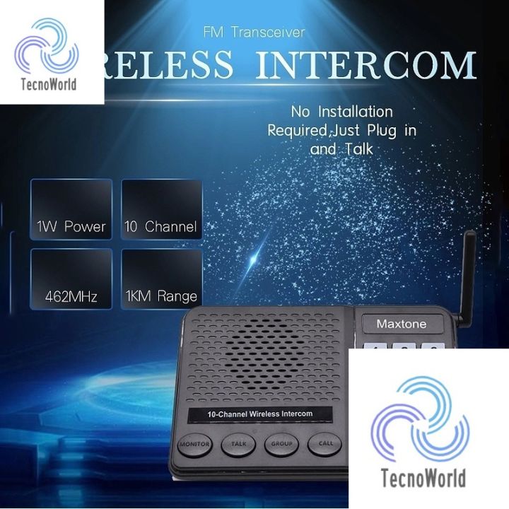 Ready stock,Wireless Intercom System 10 Channel 1K Meters Range No ...