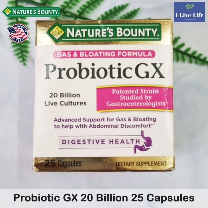 โปรไบโอติก และเอนไซม์ ย่อยอาหาร Gas and Bloating Formula Probiotic GX ...